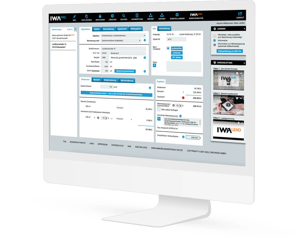 Immobilienbewertung mit IWA Pro – Software-Tools für Immobilienmakler